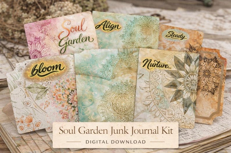 Junk Journal Printable Soul Garden – 10 Journal Pages & 5 Ephemera ...