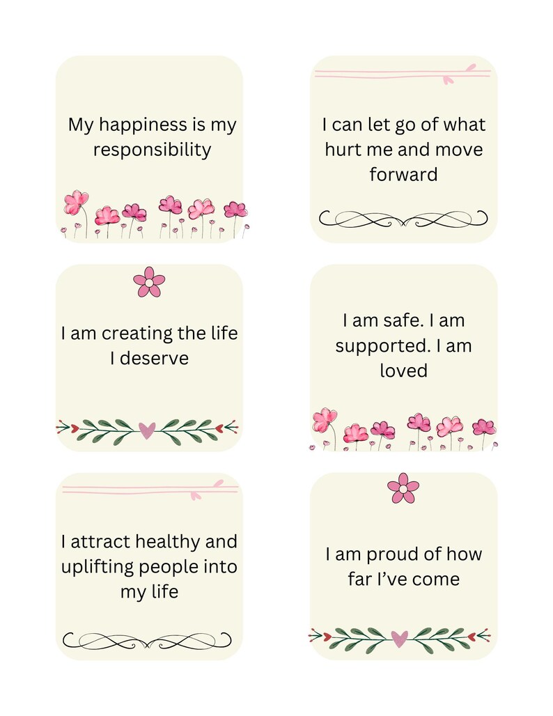 Printable Affirmations Pack - Etsy