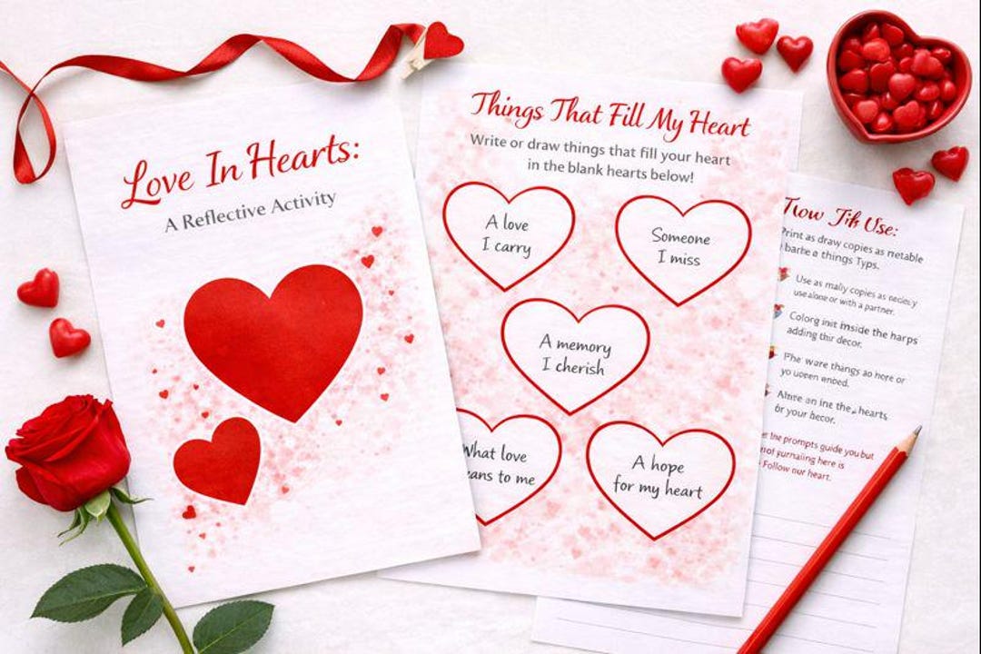 Heart Reflection Worksheet Pack | Self-reflection & Mindfulness | Love ...