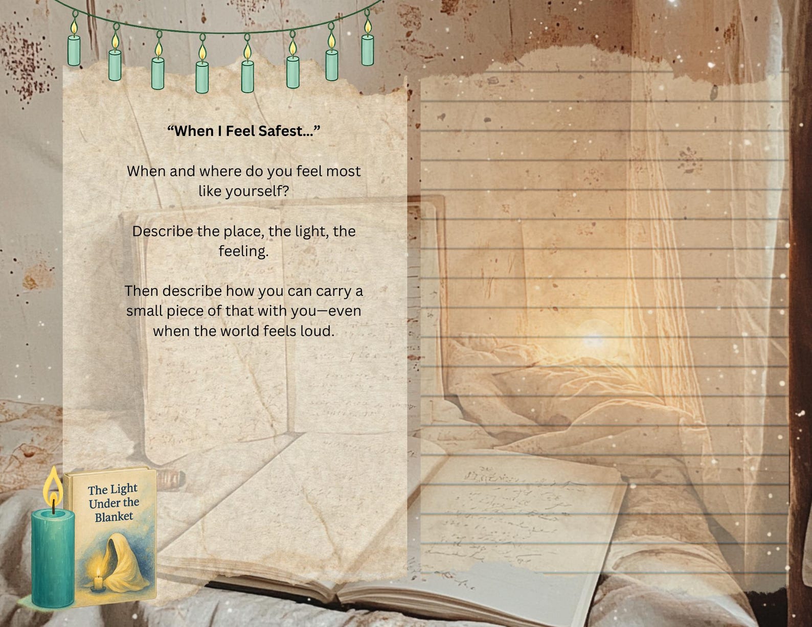 Printable Companion Journal – the Light Under the Blanket | 15 Pages ...
