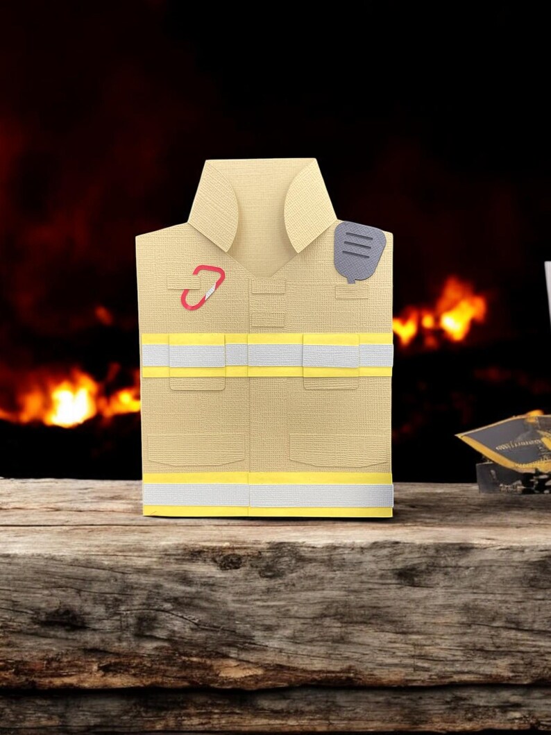 Firefighter Card, Uniform Card - Etsy