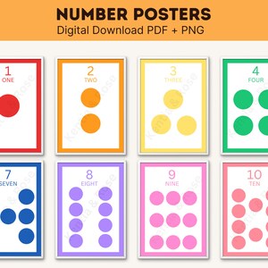 Number Educational Posters, 1-10, Count to 10, Preschool Posters ...