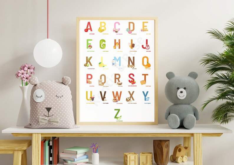 Food Alphabet Posters, Preschool Posters, Educational Resource, Digital ...
