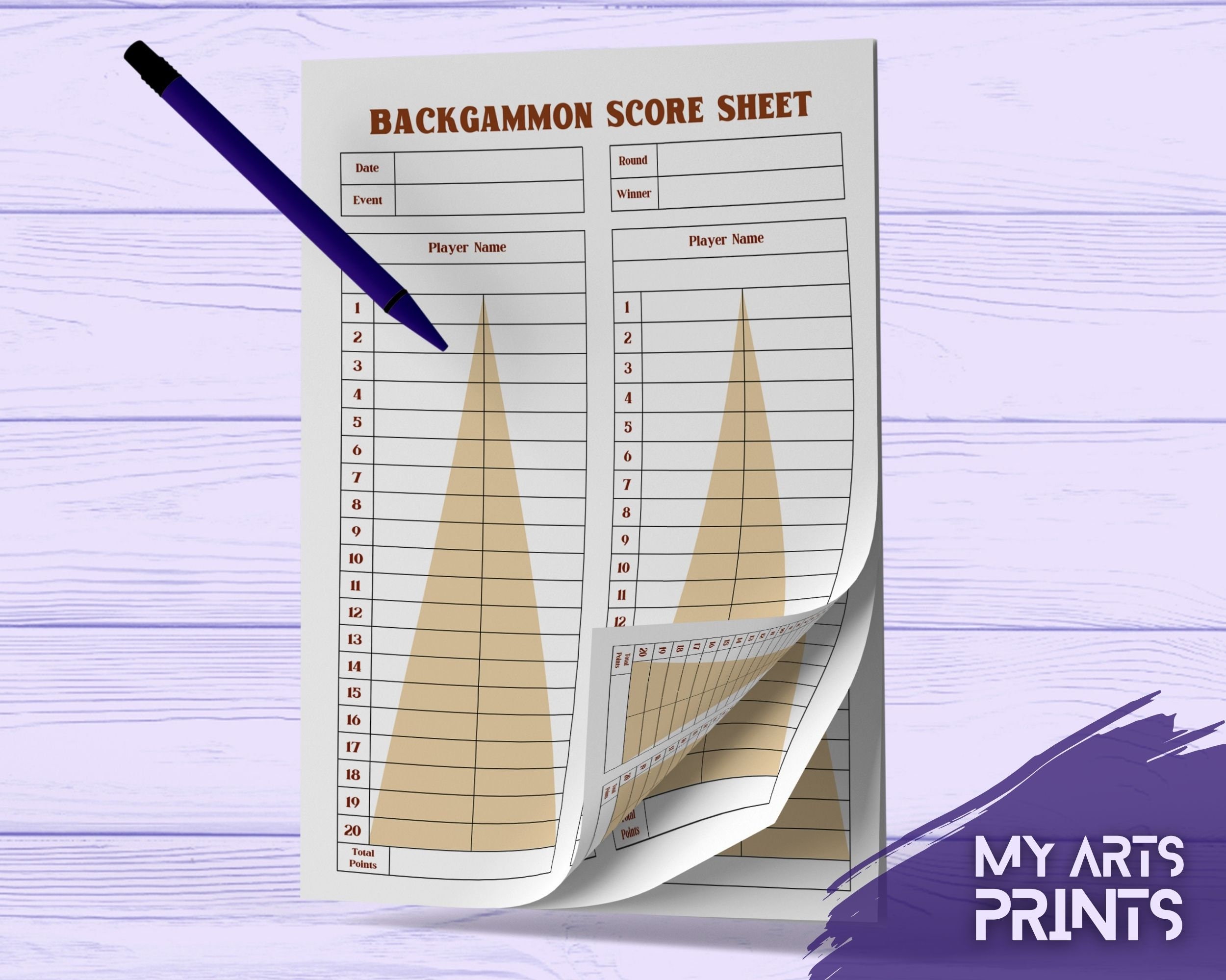 Backgammon Score Sheet Printable, Backgammon Game Score Pad, Backgammon ...