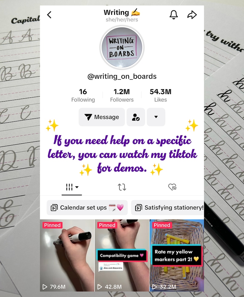 Easy Cursive Handwriting Practice/guide/tutorial - PDF - Cute ...