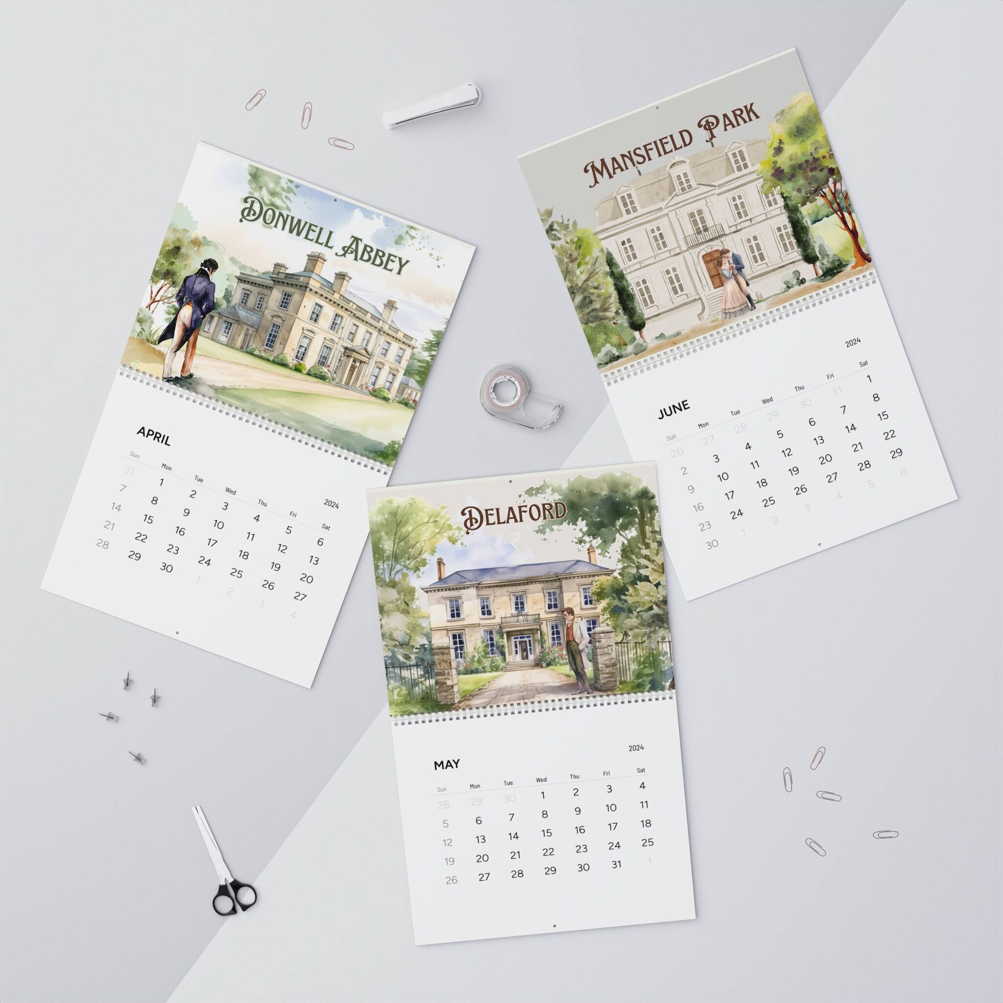 Jane Austen Inspired Charming Estates and Locations - Wall Calendar ...
