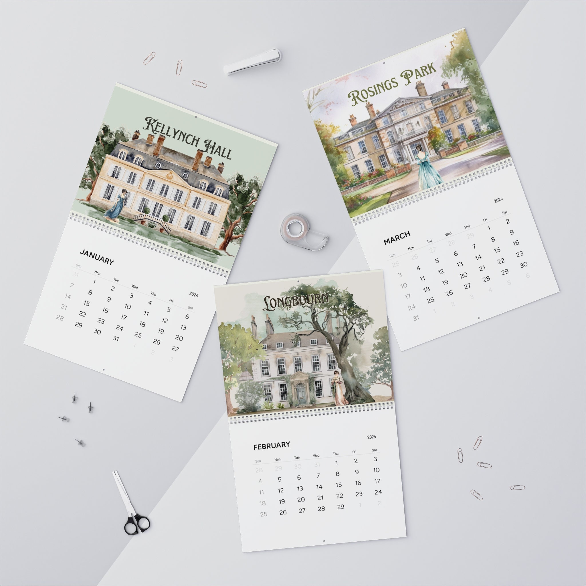 Jane Austen Inspired Charming Estates and Locations - Wall Calendar ...