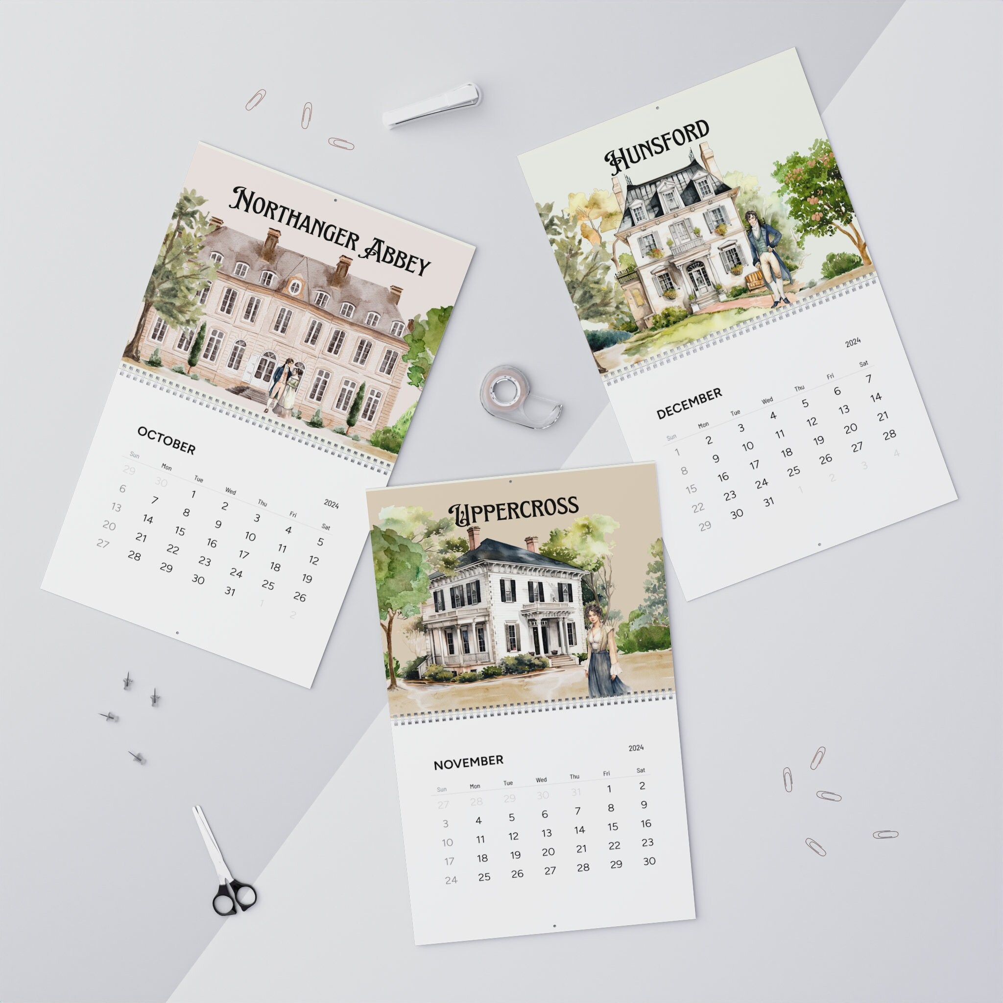 Jane Austen Inspired Charming Estates and Locations - Wall Calendar ...