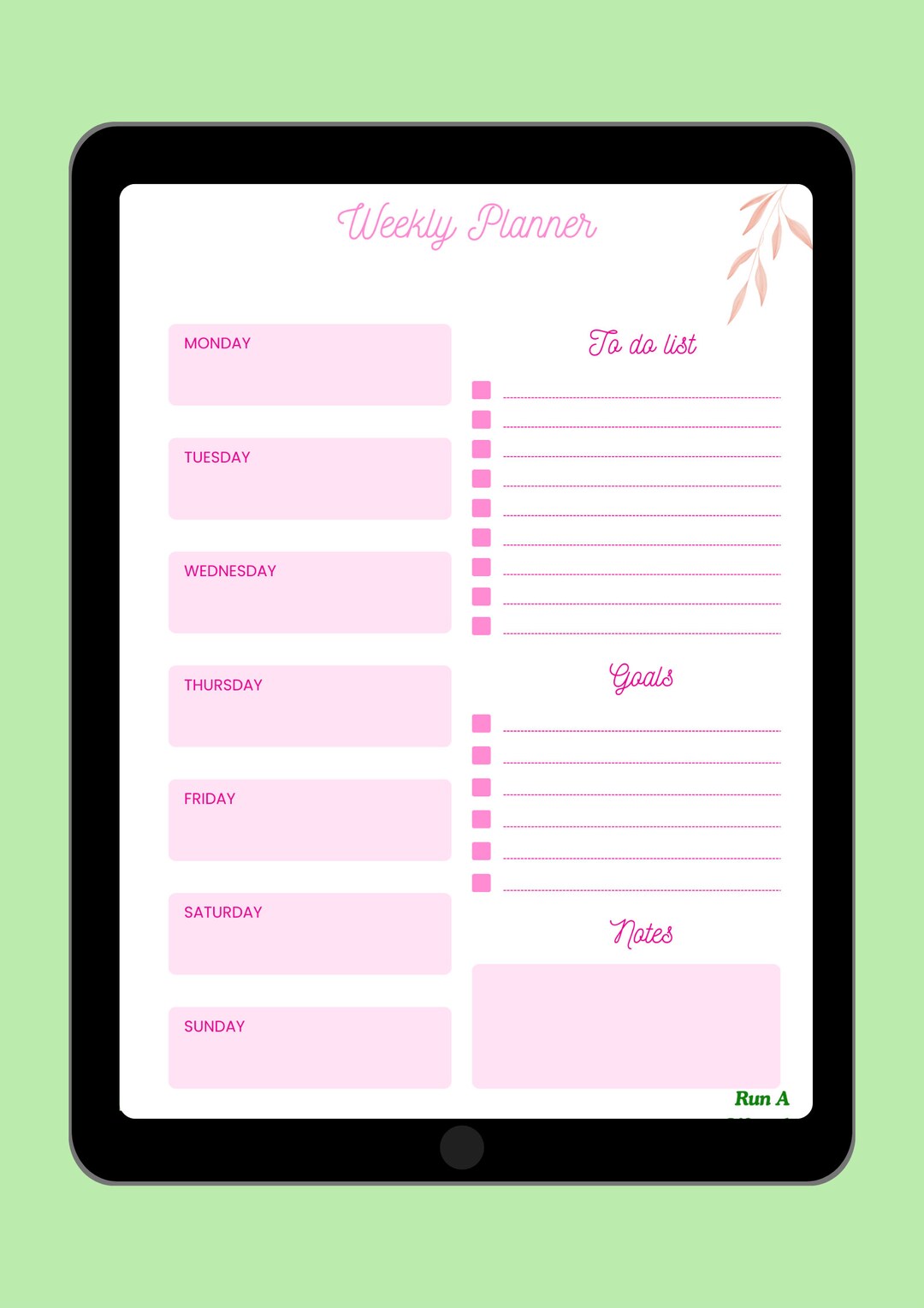 Digital Pink Aesthetic Weekly Planner - Etsy