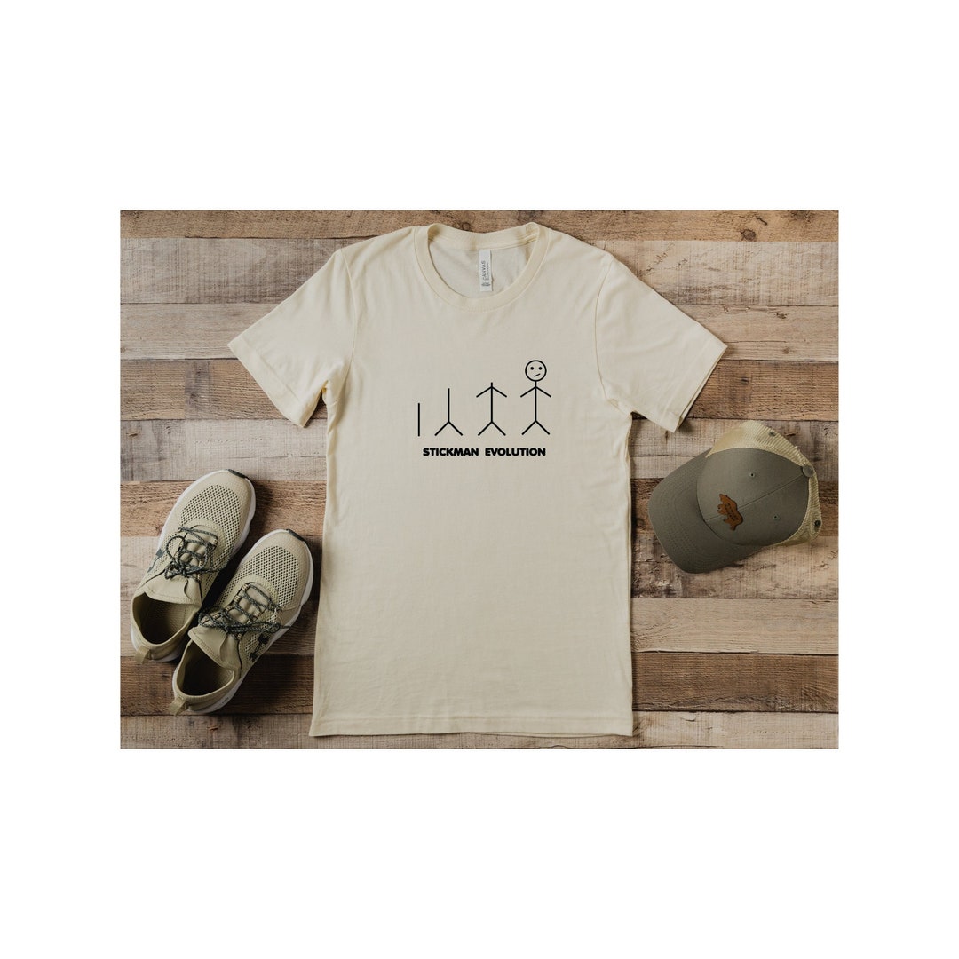 Stickman Evolution Men's T-shirt, Funny Stickmen Tshirt, Fun Stick ...