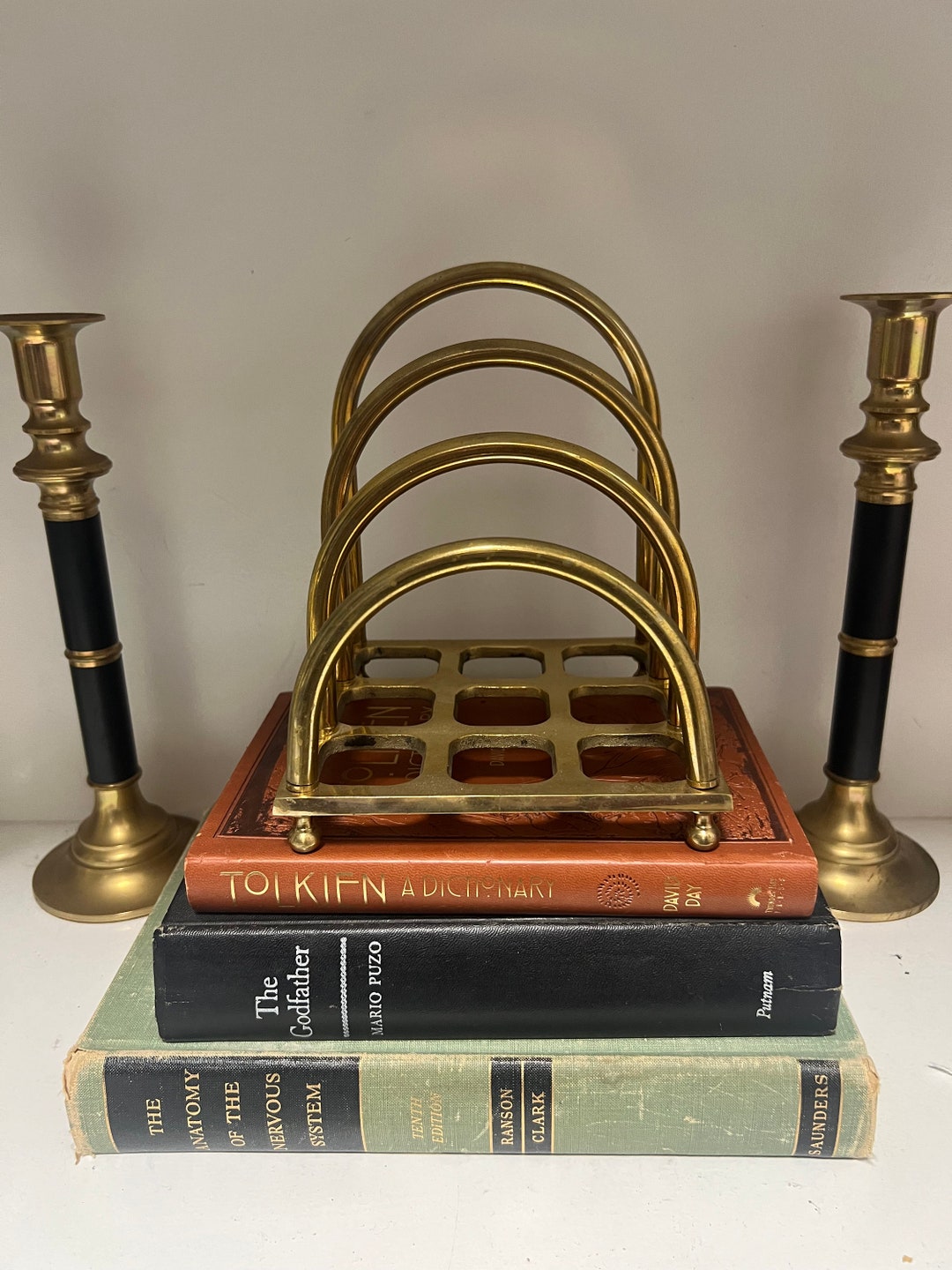 Vintage Brass Tiered Letter Holder - Etsy