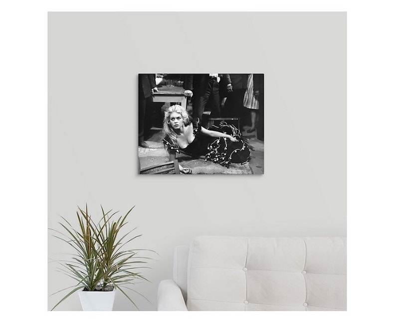 Brigitte Bardot Sultry Expression Lying on Floor Wall Art Photo Posters Movies Celebrity Canvas ...