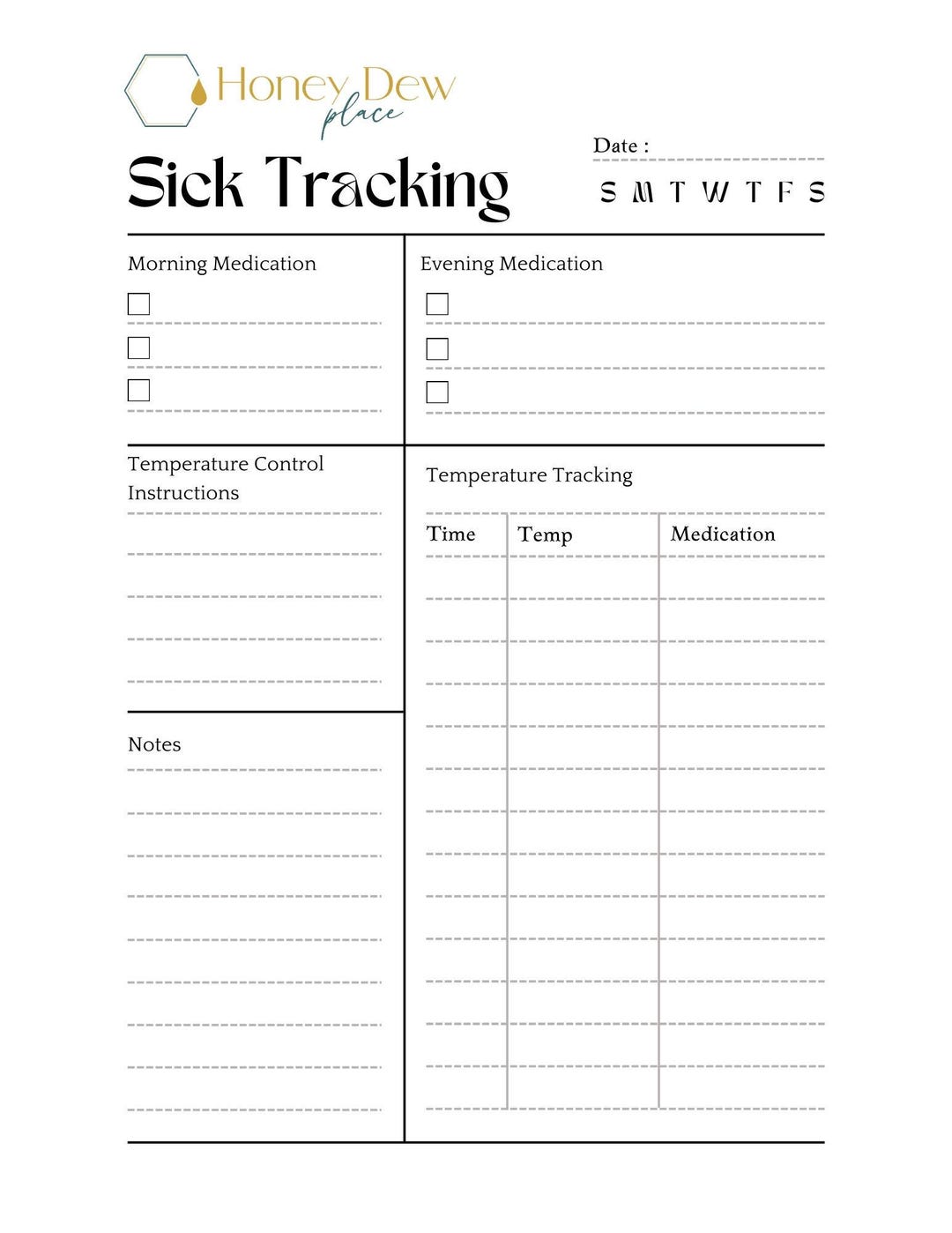 Illness Log & Sick Tracking - Etsy