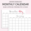 2025 Calendar Printable Digital Calendar, Monthly Content Calander ...
