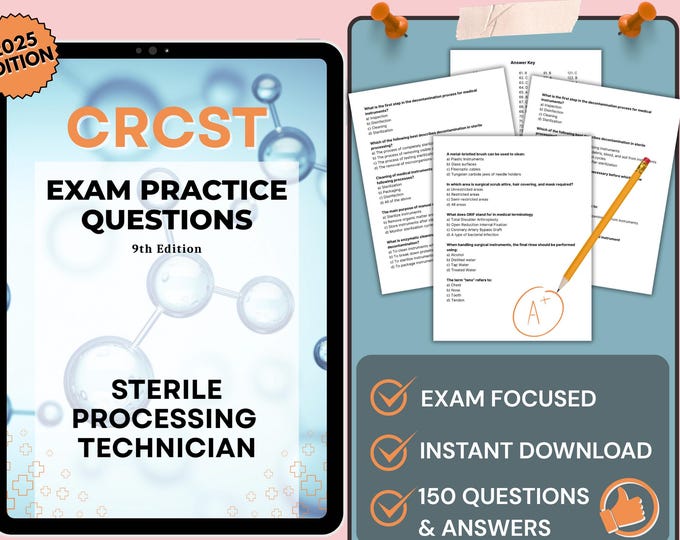 Sterile Processing Study Guide, 2025 CRCST Exam Practice Questions, 9th ...