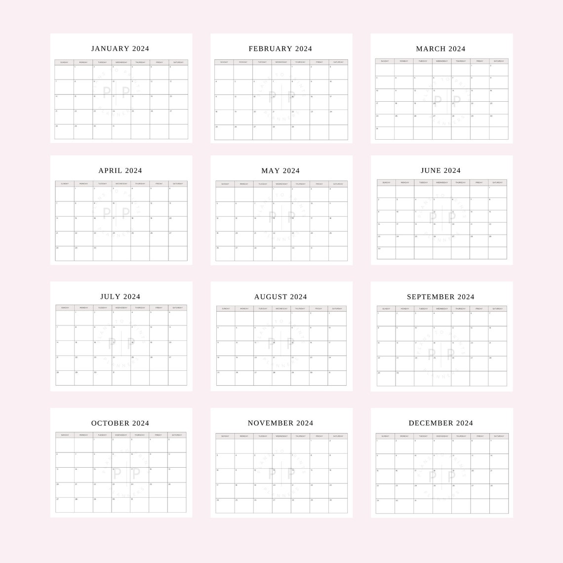 2024 2025 Monthly Calendar Digital Download Planner, Content Calander ...