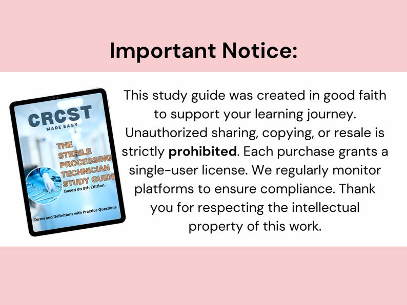 CRCST Study Guide 9th Edition, Sterile Processing Technician, CRCST ...