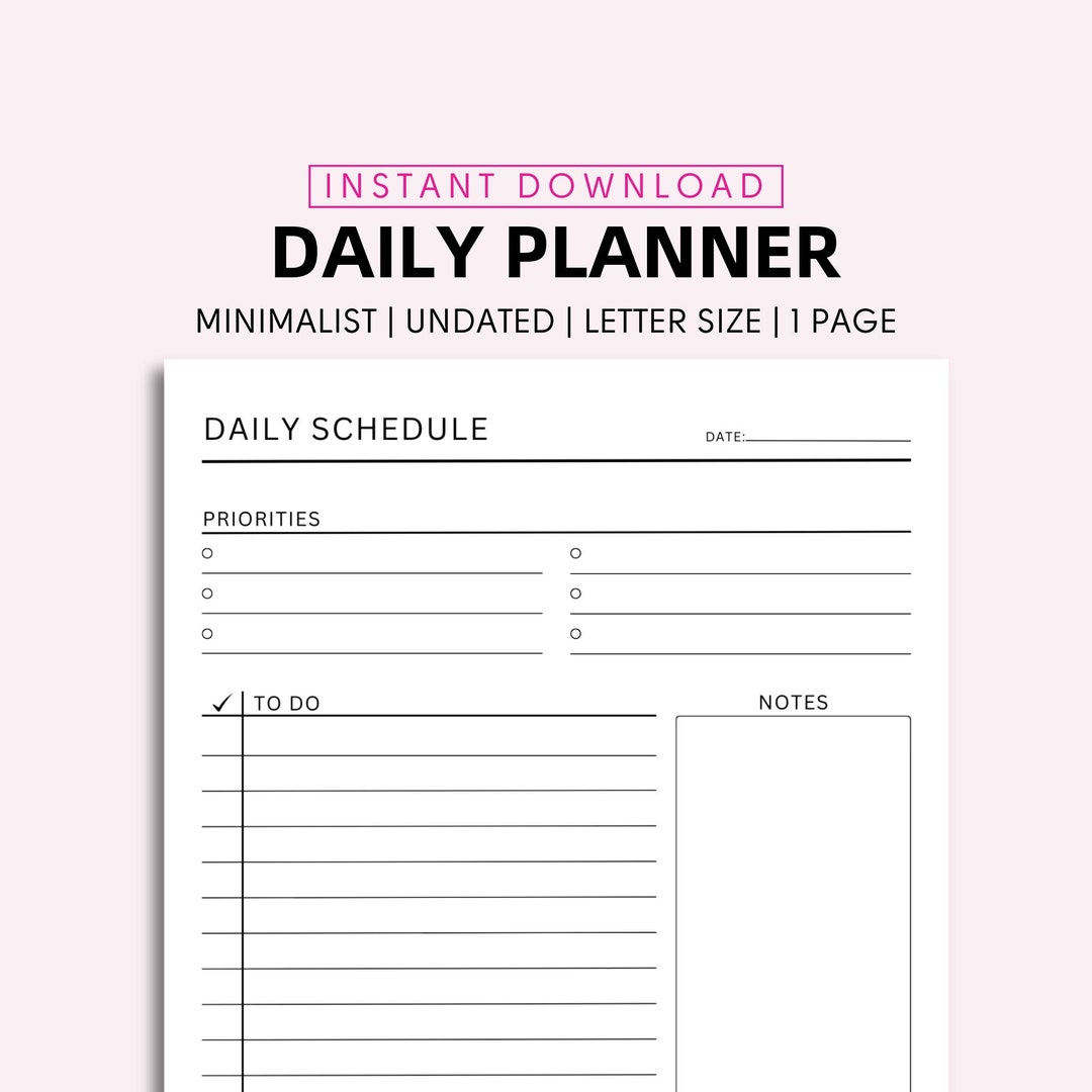 2024 Planner Printable to Do List, Daily Schedule, Minimalist Planner ...