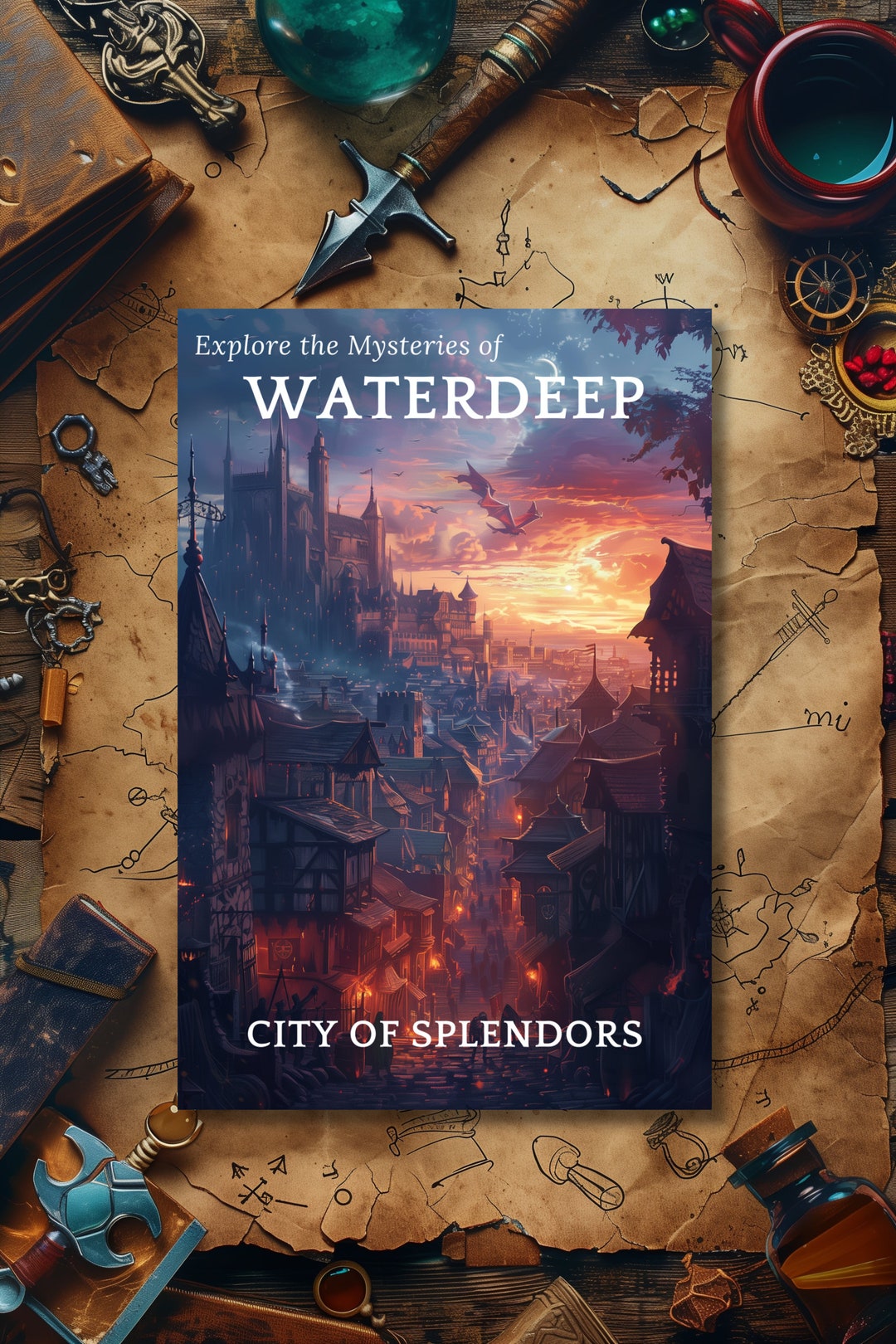 Dnd Waterdeep Postcard (dungeons & Dragons) - Etsy