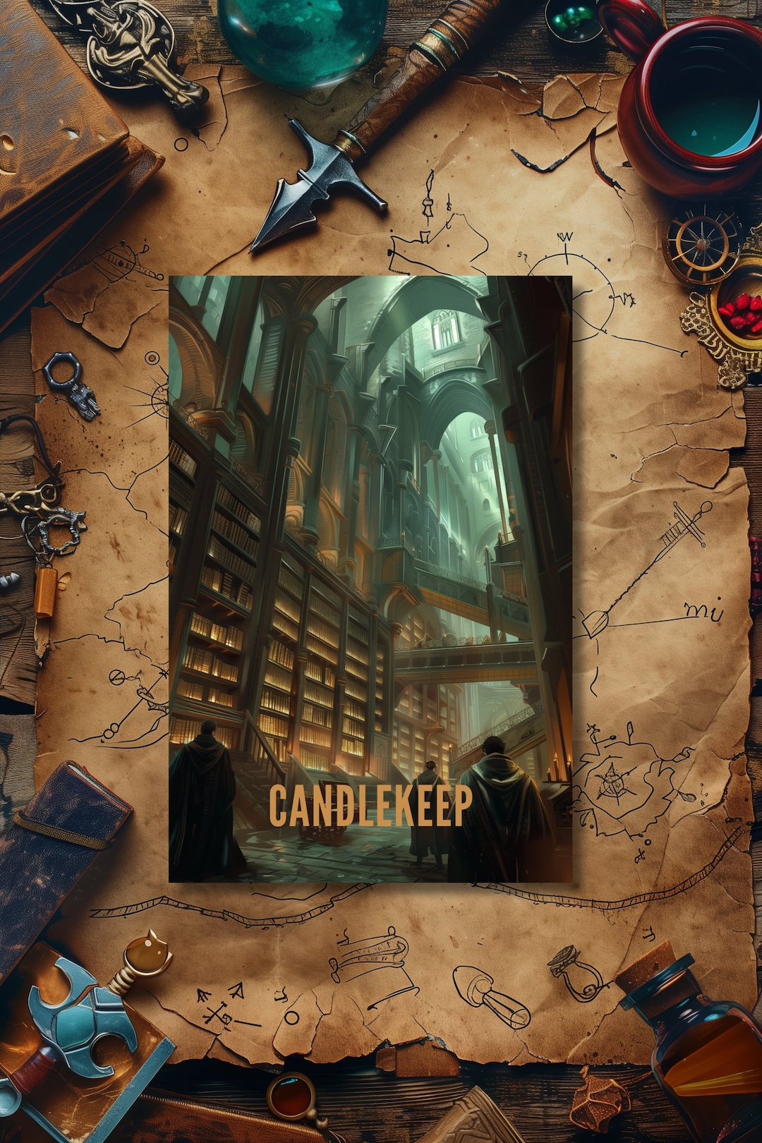 Dnd Candlekeep Postcard (dungeons & Dragons) - Etsy