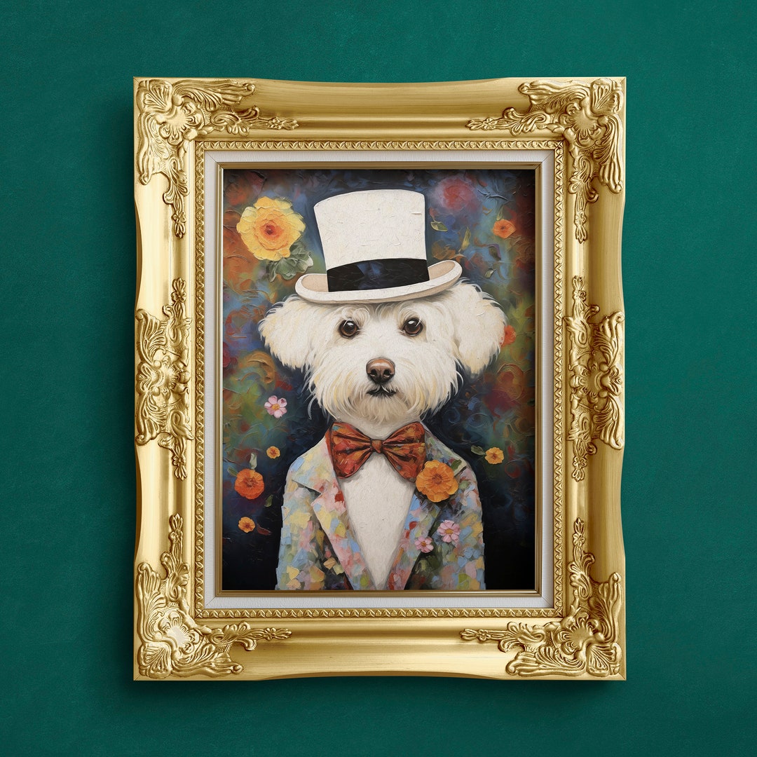 Rolled Posters - Victorian Maltese White Dog in Top Hat & Bowtie Fine ...