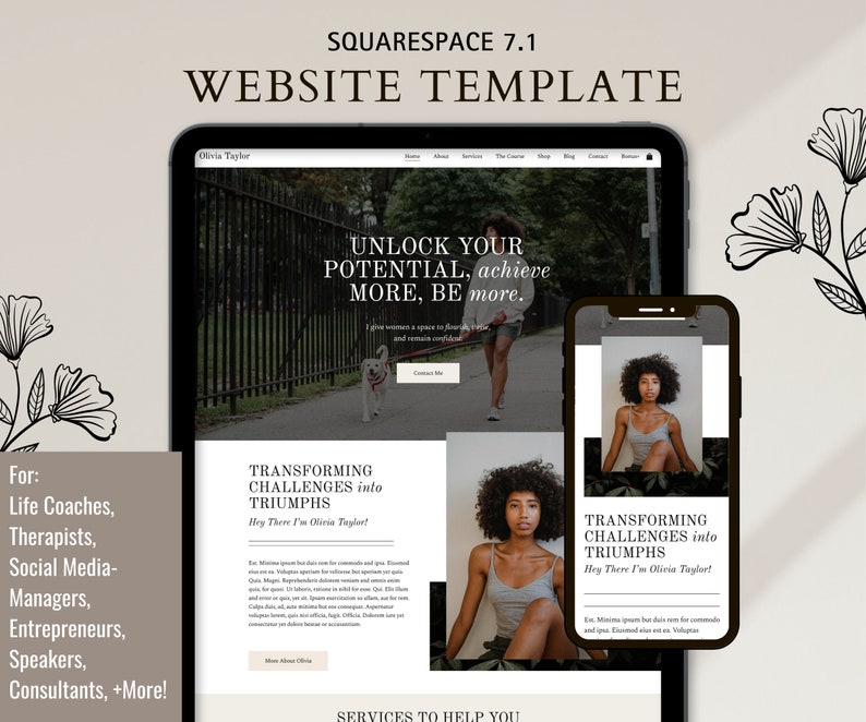 Squarespace Website Template 7.1 -coaches, Therapists, Speakers, Social ...