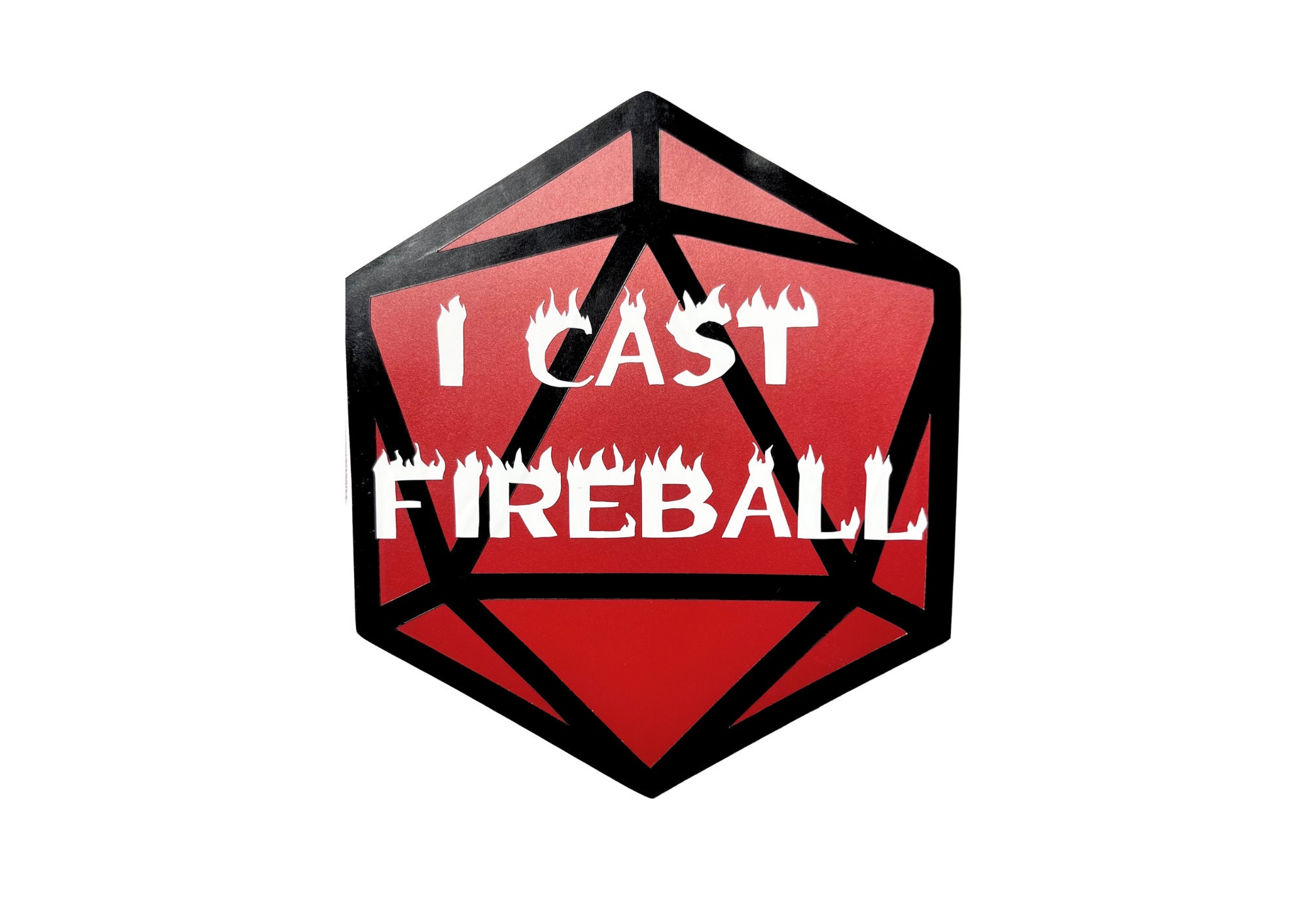 I Cast Fireball, Vinyl Decal, D20 Sticker, Permanent Adhesive Vinyl, 3. ...