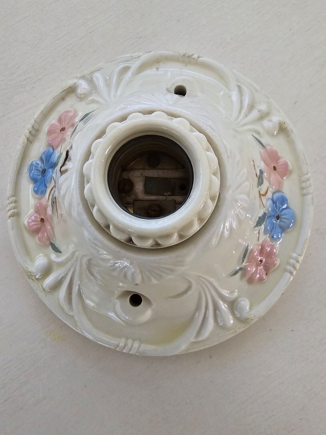 Porcelain Pull Chain Ceiling Light Fixture VTG - Etsy