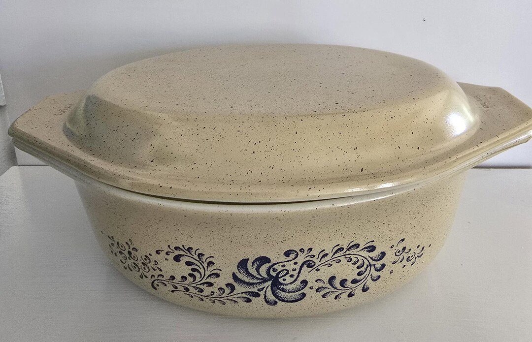 Pyrex Homestead Blue Oval Casserole Dish With Lid - VTG - Etsy