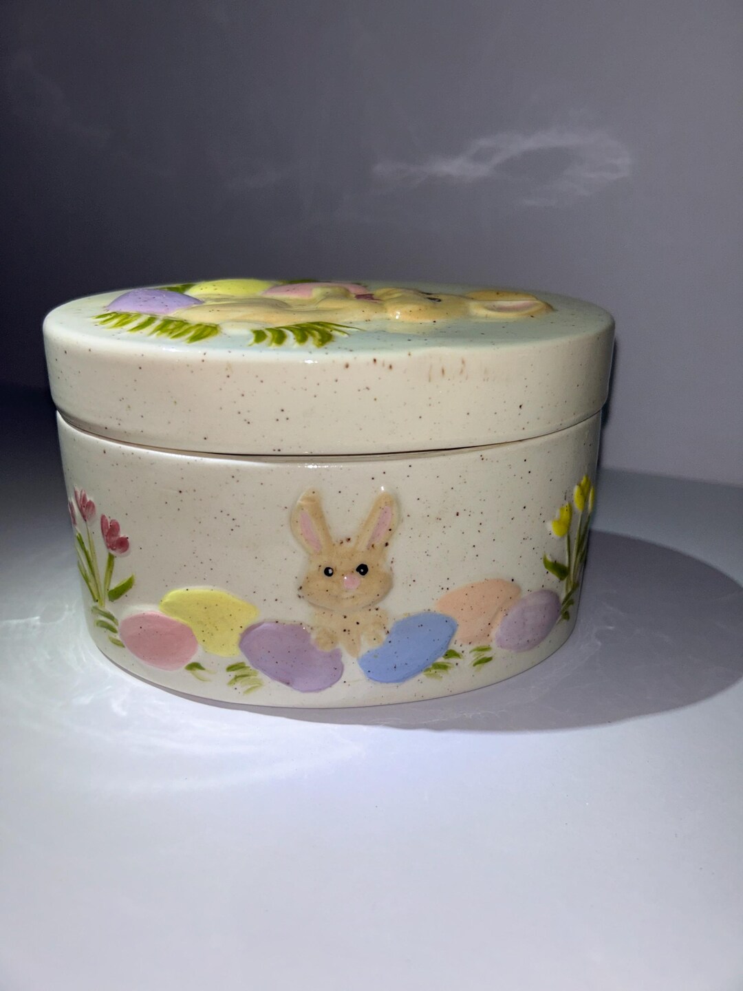 Easter Bunny Candy/trinket Dish W/lid - VTG - Etsy