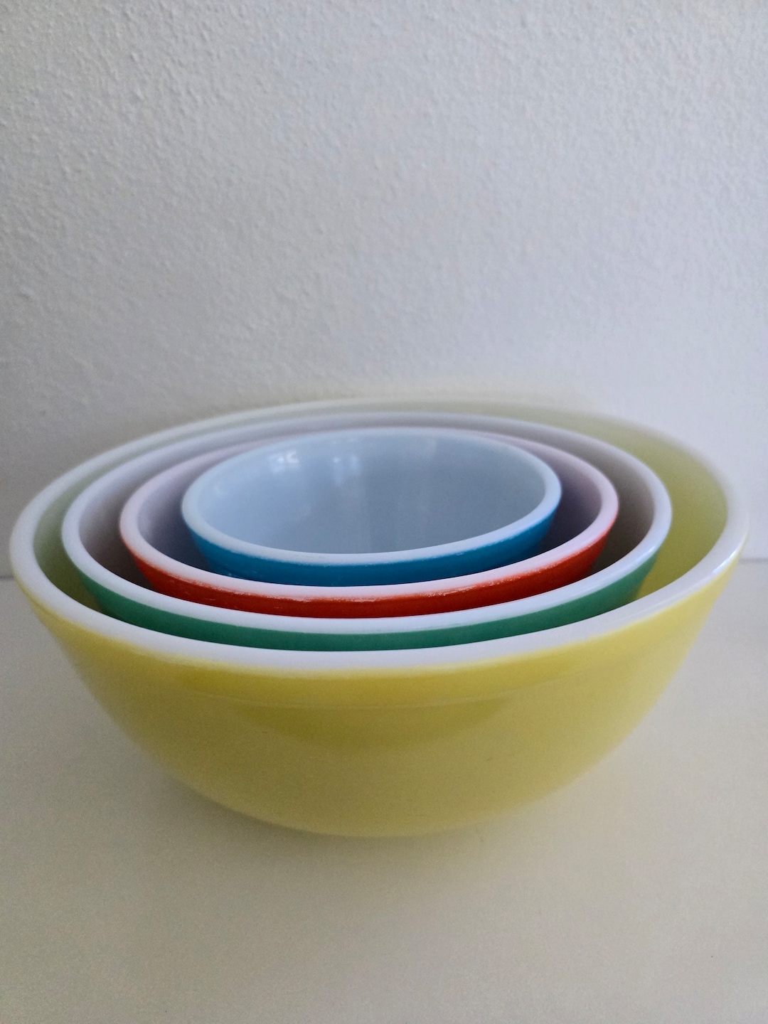 Pyrex Mixing Bowls - Primary Colors - Set of Four - VTG - Etsy