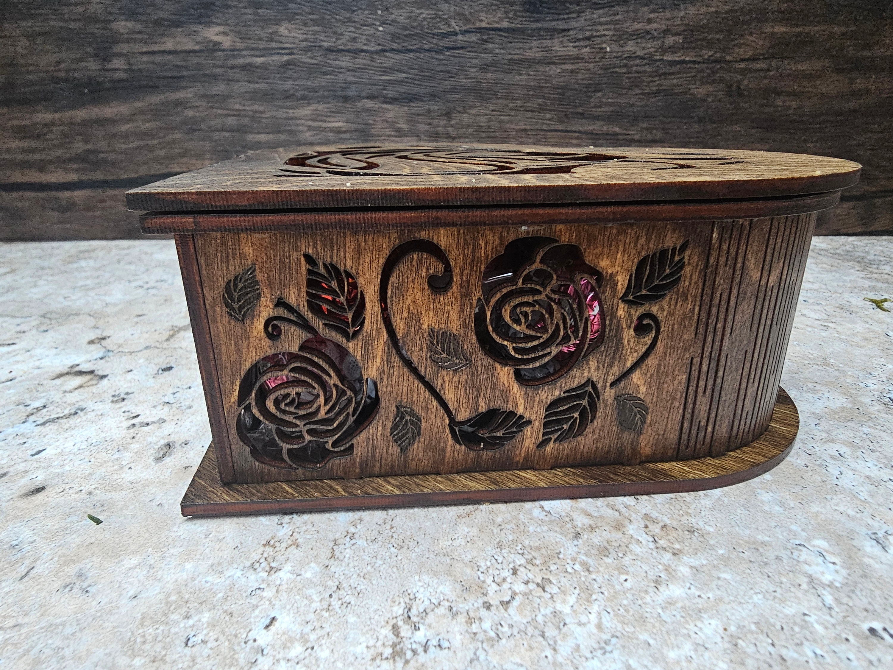 Laser-cut Wooden Heart Box With Rose Detail - Etsy