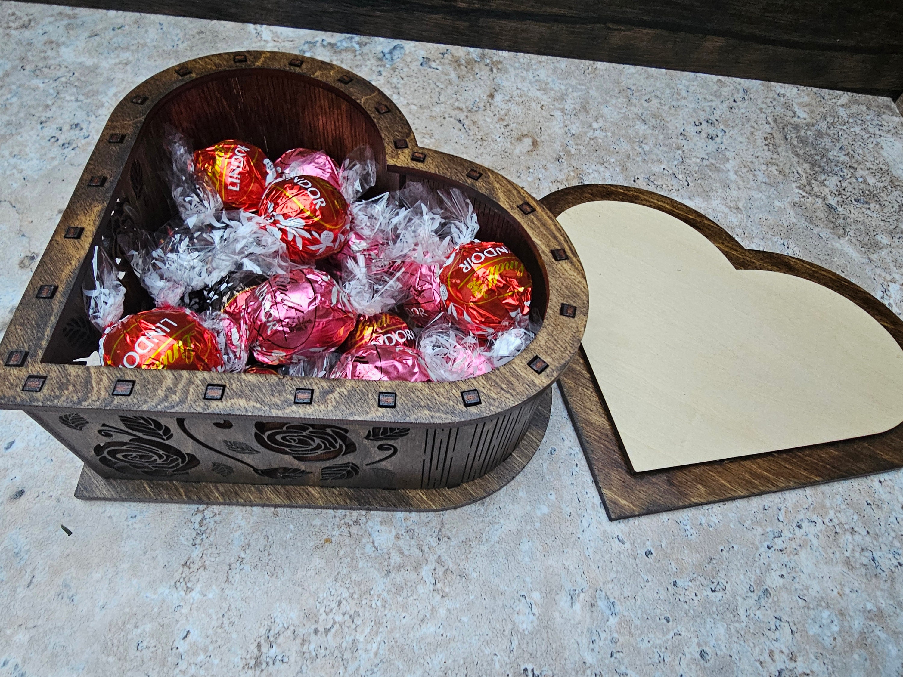 Laser-cut Wooden Heart Box With Rose Detail - Etsy
