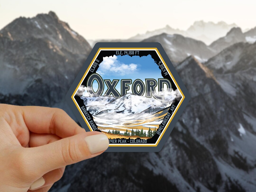 Oxford Peak Colorado Sticker • Hand-illustrated 14er Waterproof Vinyl ...