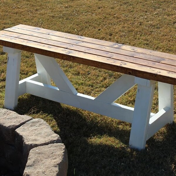 Wooden Garden Bench Plans - Etsy