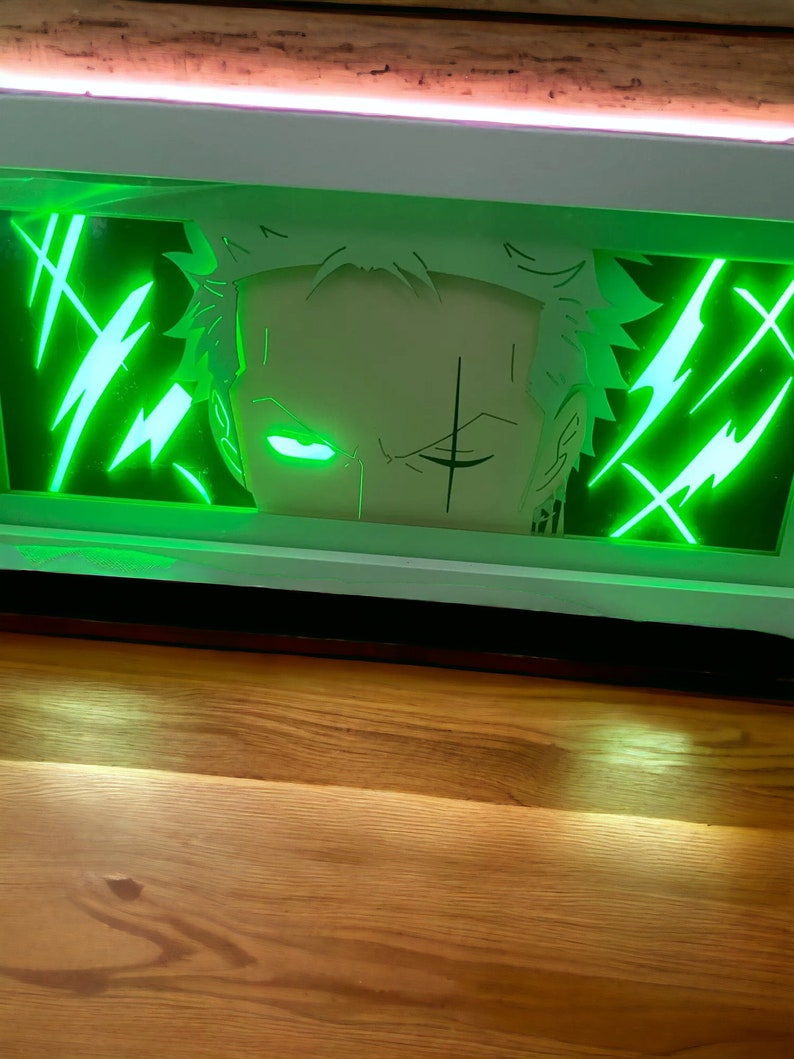 Roronoa Zoro Light Box, Anime Table Lamp, Crafted, 3D Paper Carving ...