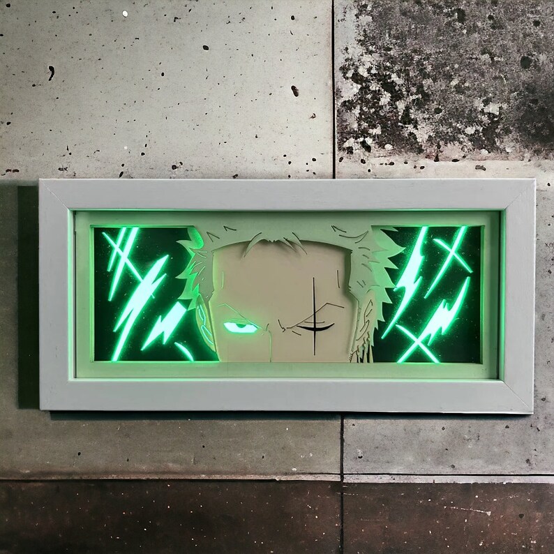 Roronoa Zoro Light Box, Anime Table Lamp, Crafted, 3D Paper Carving ...