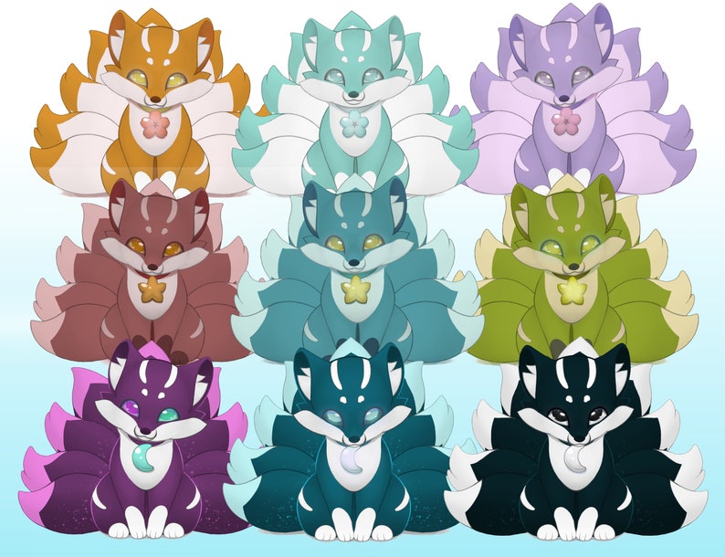 Kitsune Magical Fox Vtuber Pet - Customizable Vtuber - Live2d Avatar - Etsy