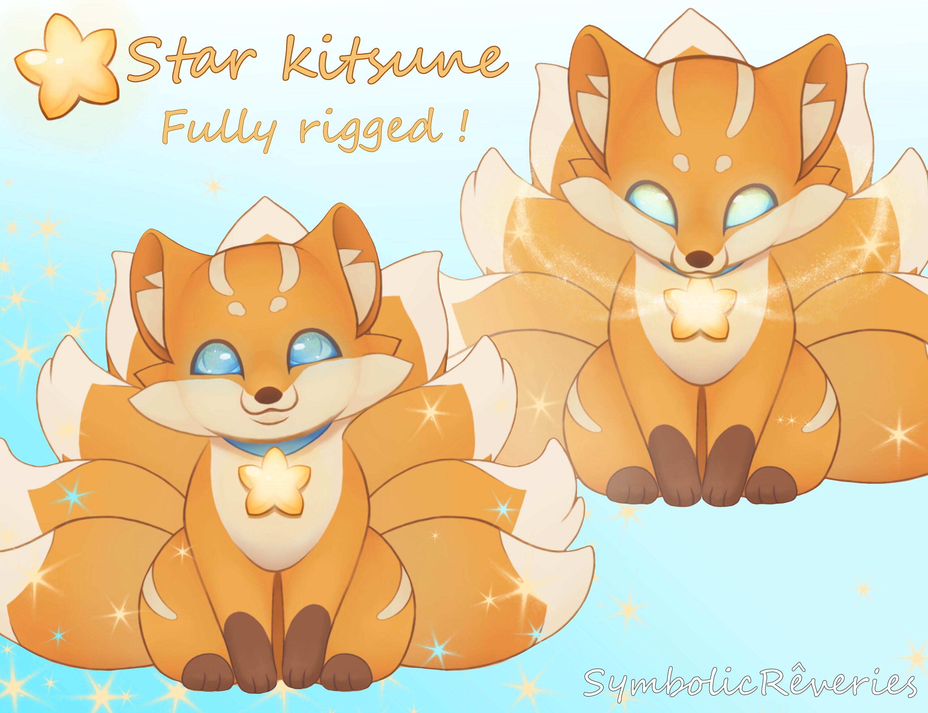 Kitsune Magical Fox Vtuber Pet - Customizable Vtuber - Live2d Avatar - Etsy