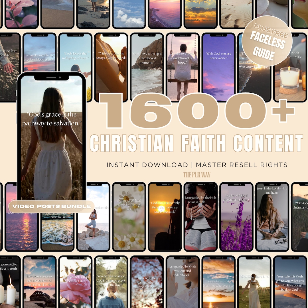 1600+ Christian Reels Bundle Bible Quotes Faith Affirmations With PLR ...