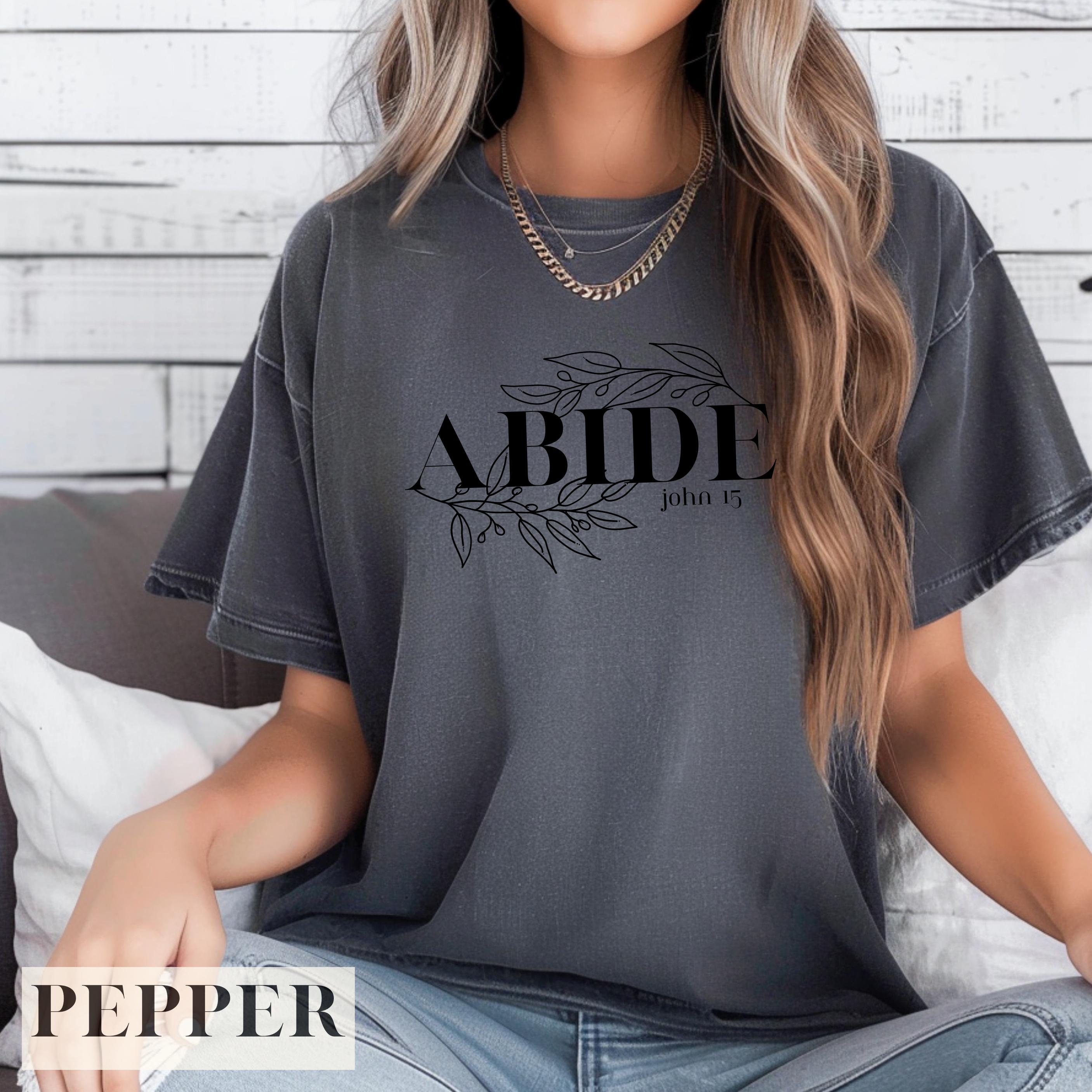 Vintage Trendy Christian ABIDE Custom Comfort Colors Tee Christian ...