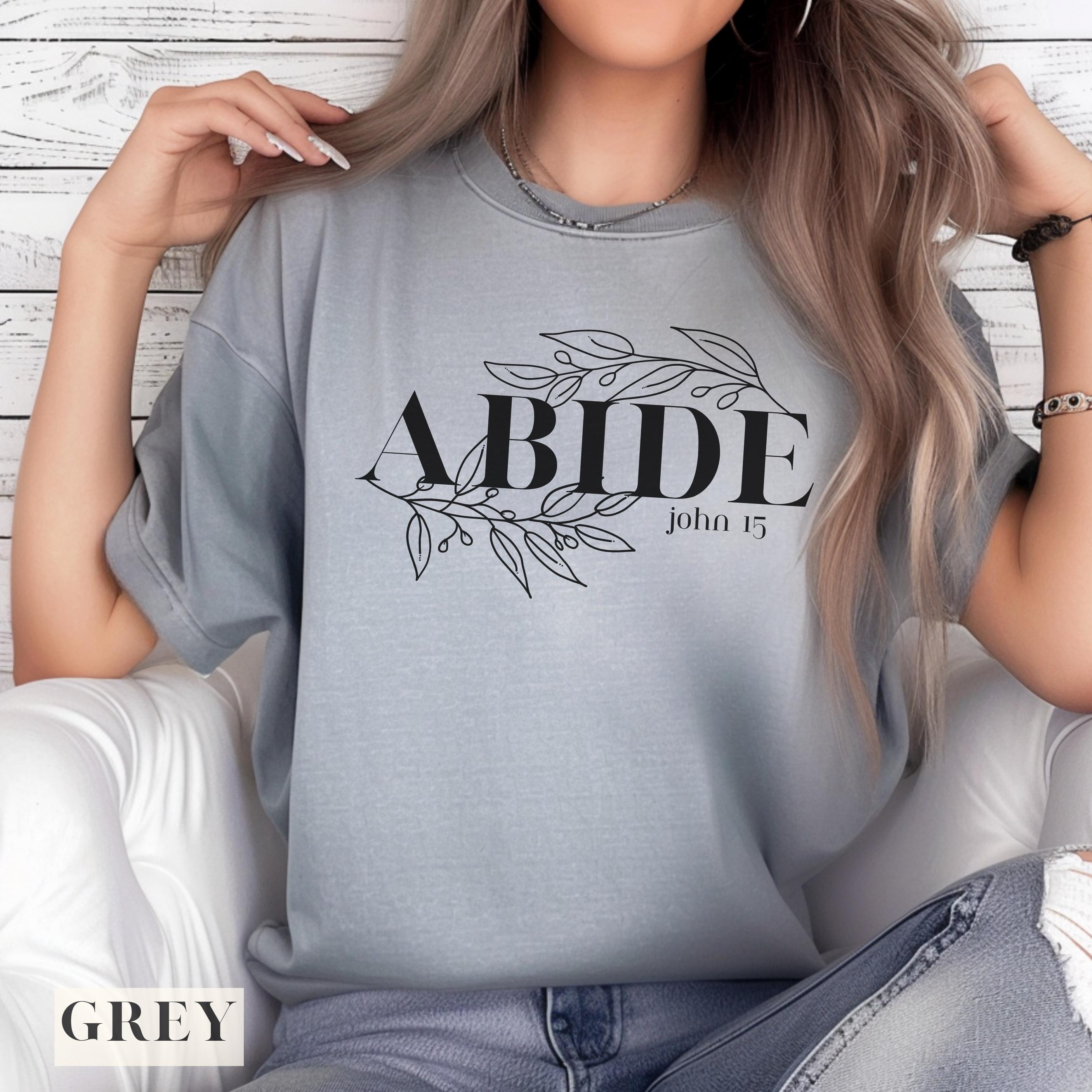 Vintage Trendy Christian ABIDE Custom Comfort Colors Tee Christian ...