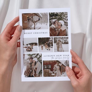 Editable Christmas Collage Card, Photo Christmas Card, Instant Download ...