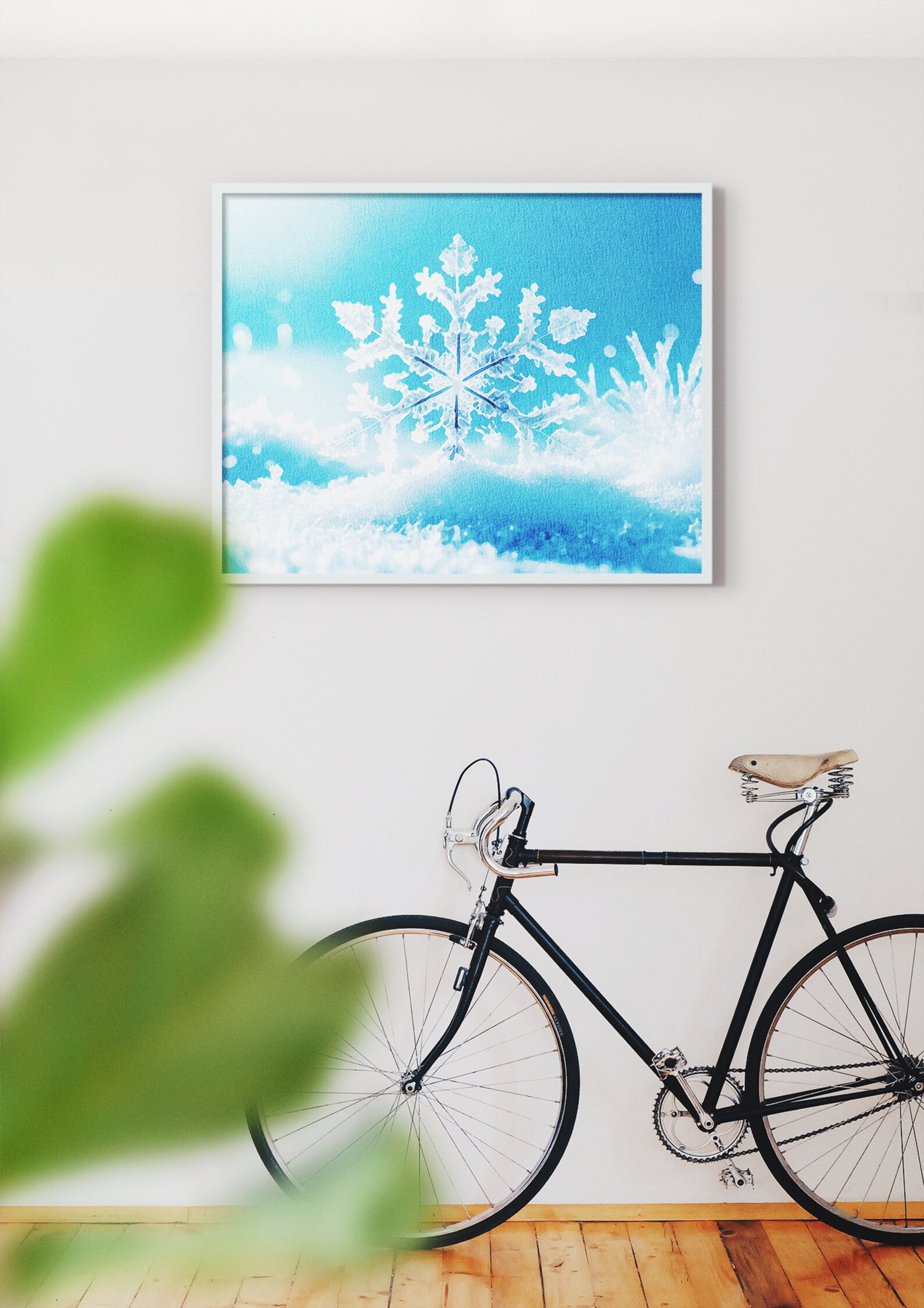 Modern Winter Download Blue & White Snowflakes Watercolour Snowflake ...