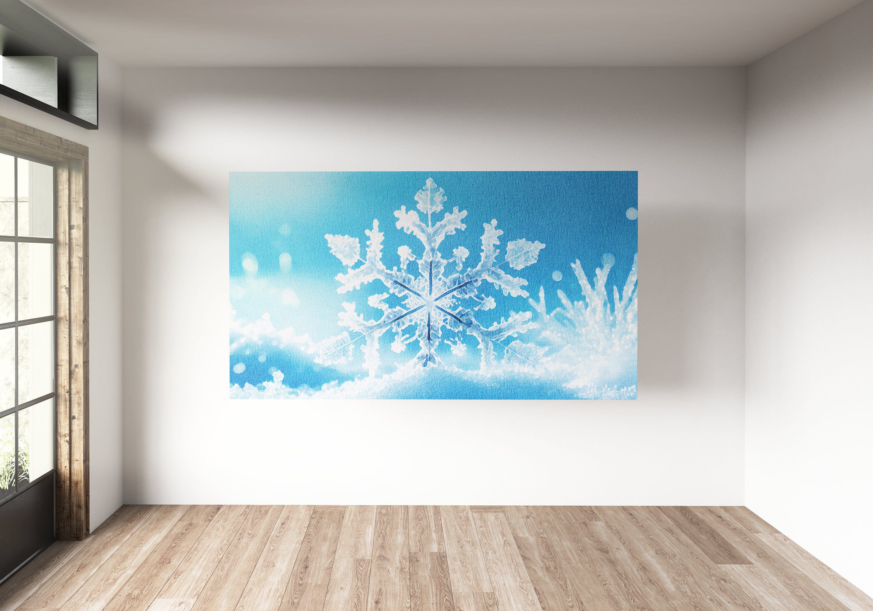 Modern Winter Download Blue & White Snowflakes Watercolour Snowflake ...