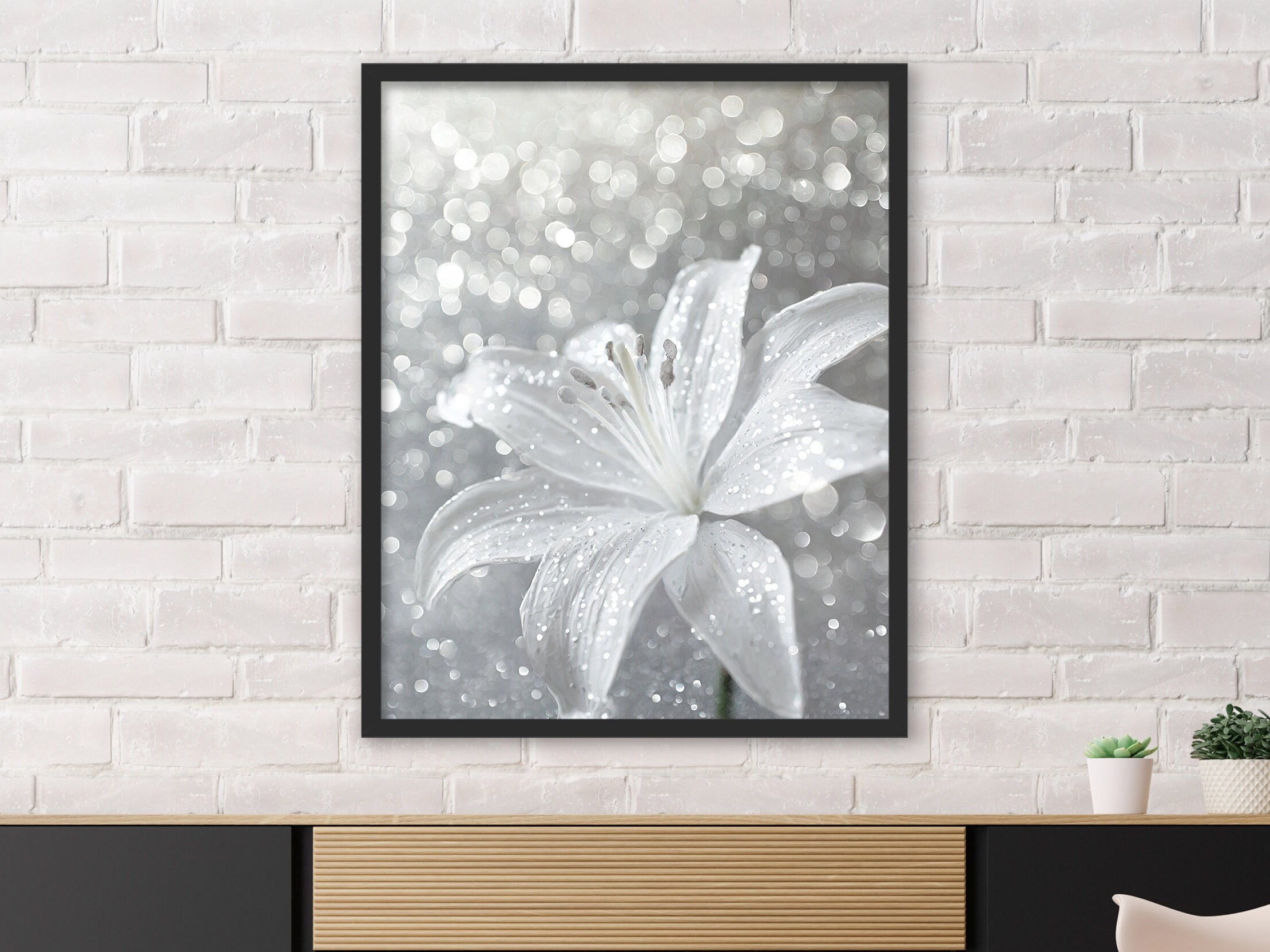 Single White Lily Digital Download | Serene Wall Art Home Decor (living ...