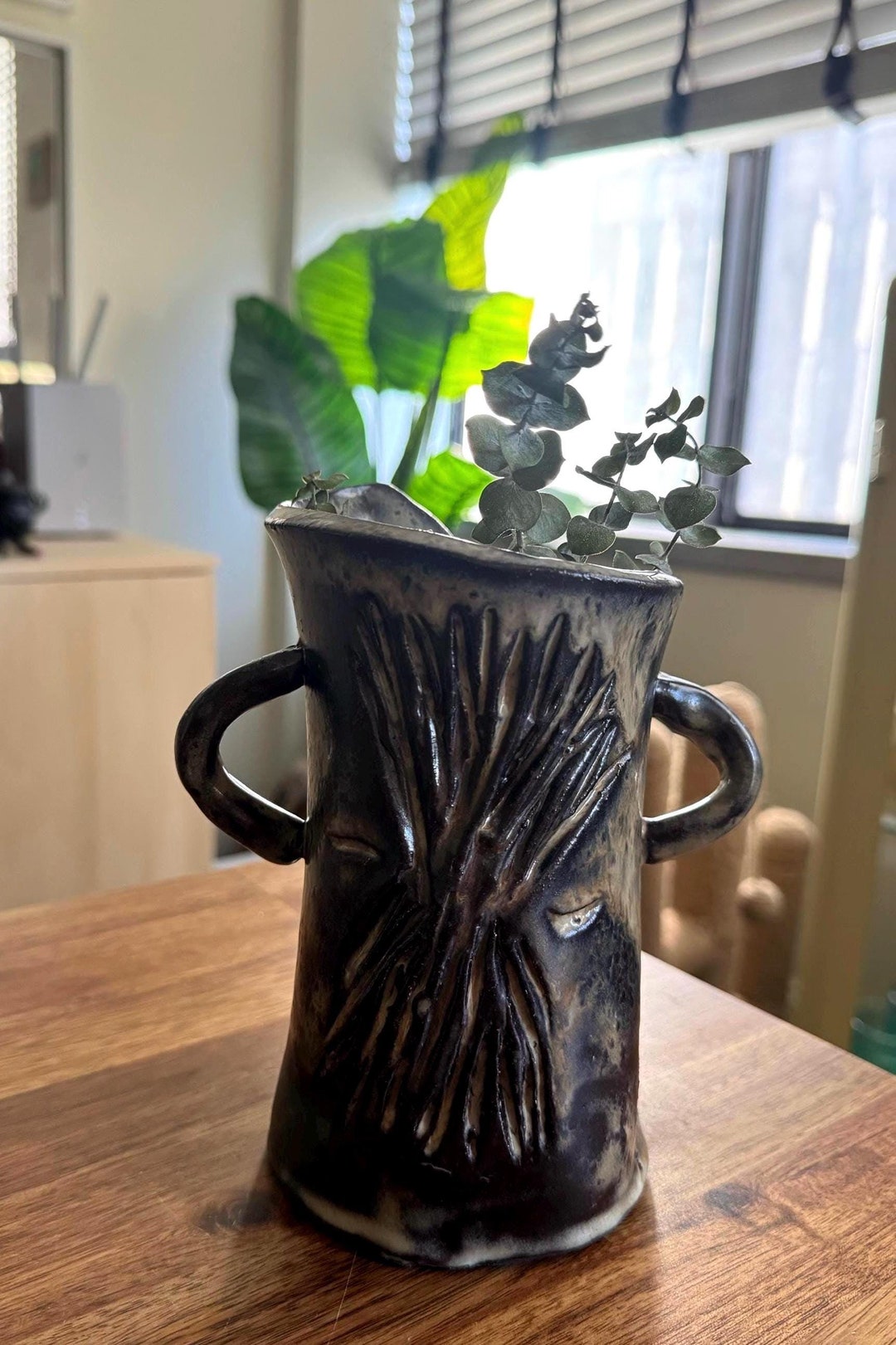 Hand-built Ceramic Pottery Textured Vase - Etsy