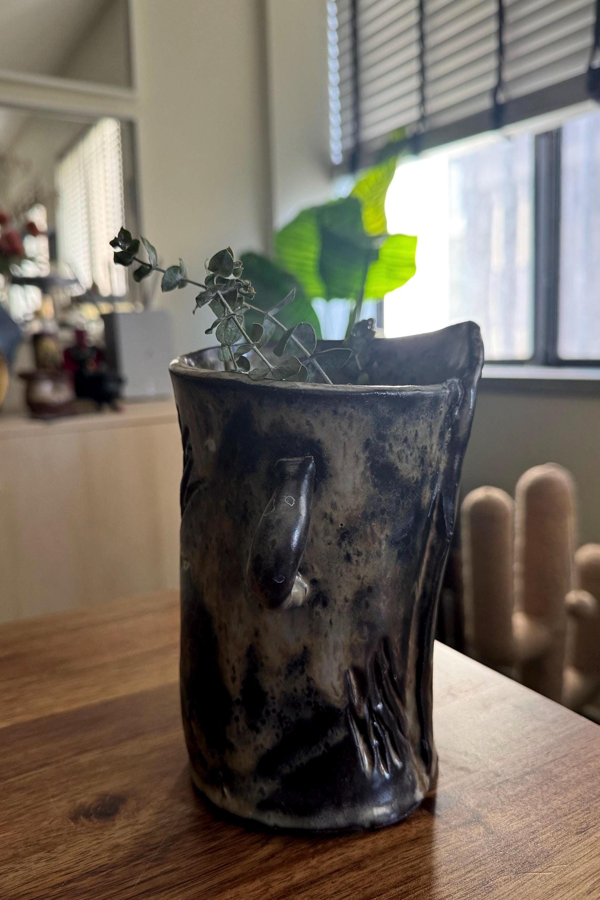 Hand-built Ceramic Pottery Textured Vase - Etsy