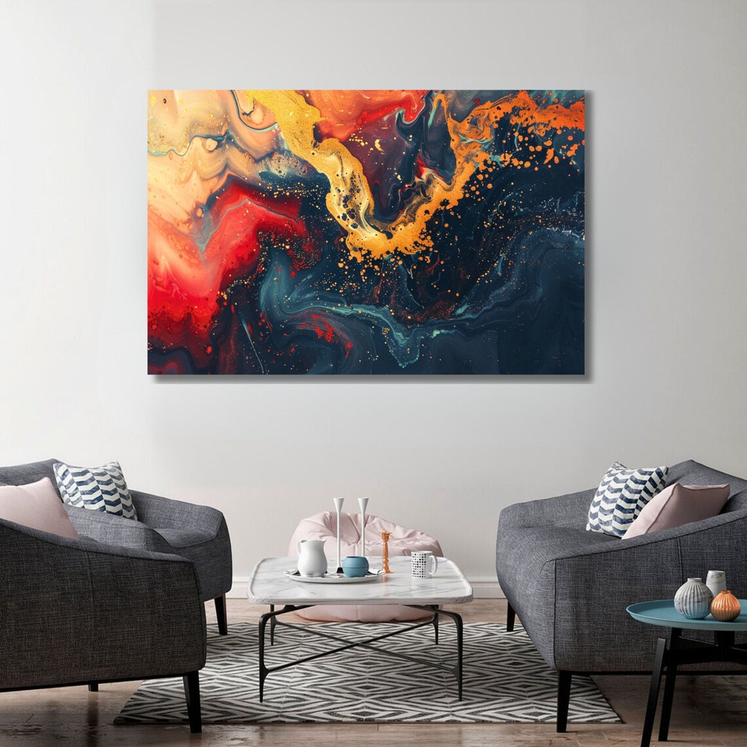 Fluid Art Painting, Astral Serenade, Luxury Wall Decor, Fluid Acrylic ...