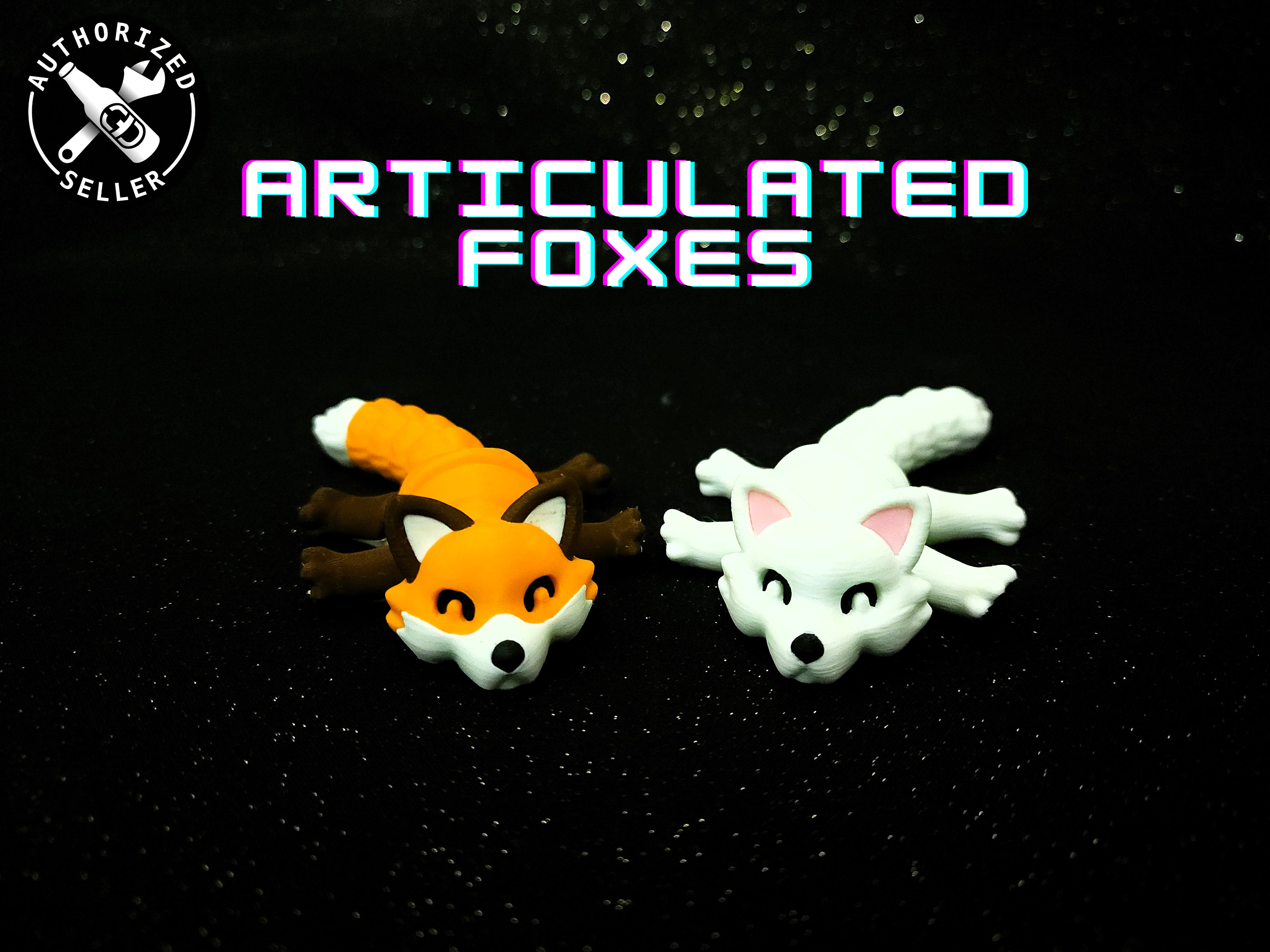 Adorable 3D Printed Articulating Fox Multicolored Flexible Sculpture ...